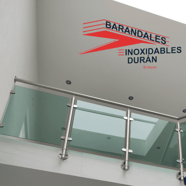 BARANDAL CON POSTES TIPO CACHETEADO C/ VIDRIO TEMPLADO COLOR TINTEX ...